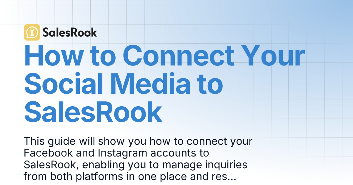 How to Connect Your Social Media to SalesRook | SalesRook Help Centre